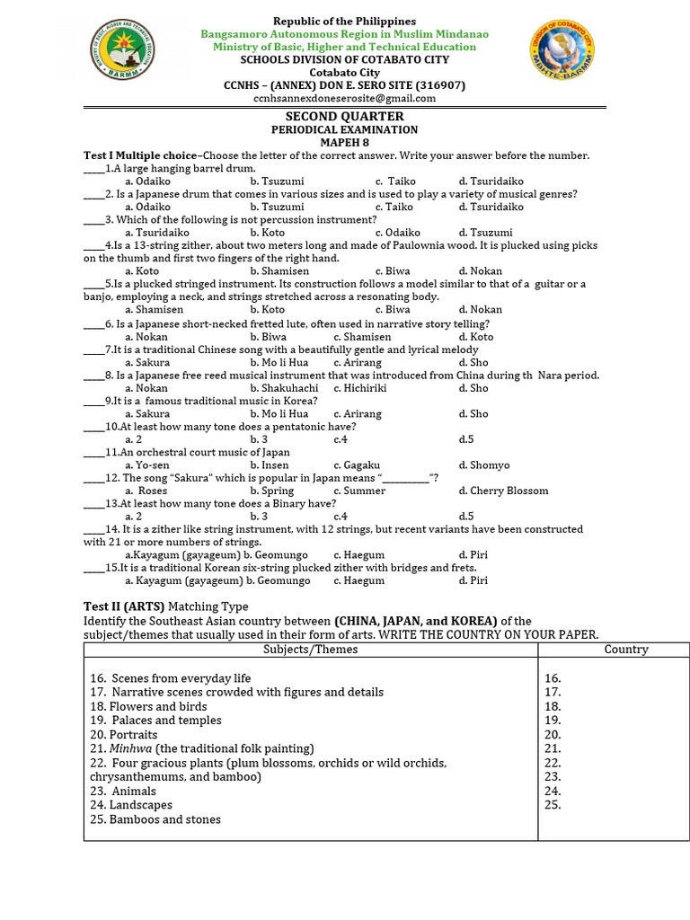 grade-8-2nd-quarter | PDF | Musical Instruments | Music Technology