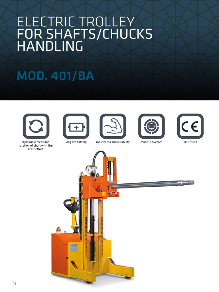 Electric Trolley For Shafts Handling Mod. 401 BA | PDF | Vehicles ...