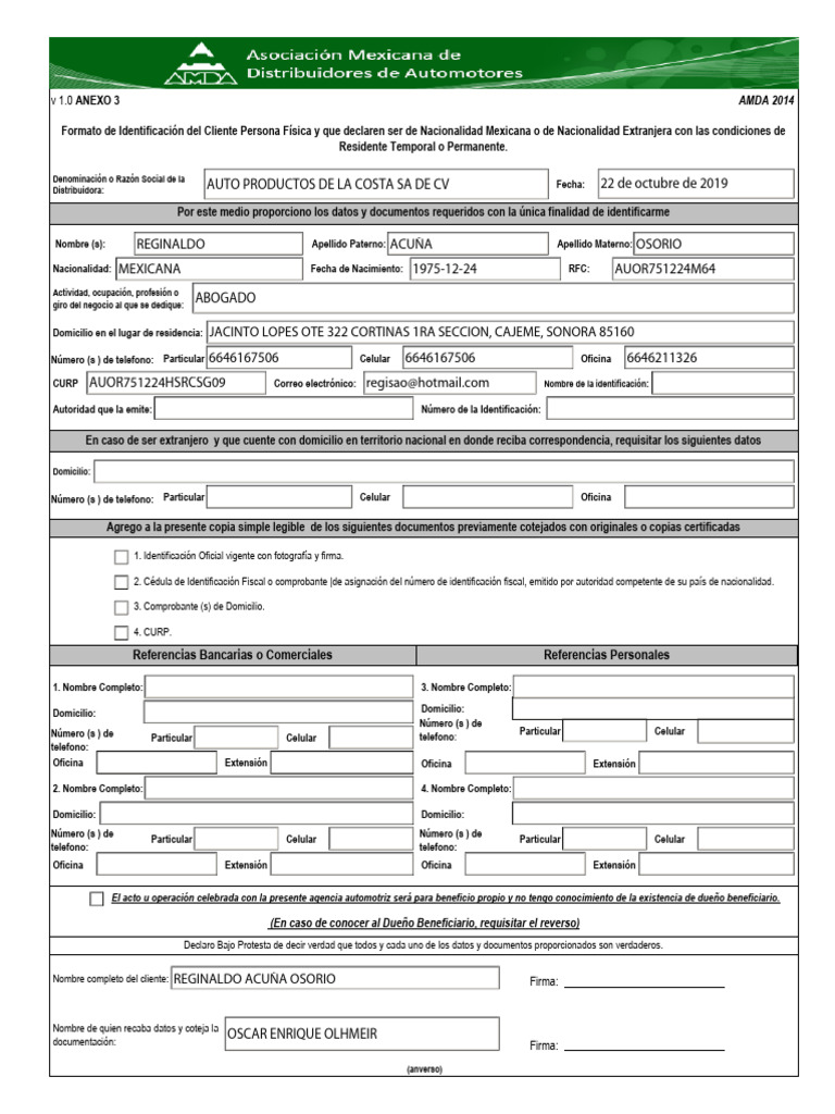 Formato Amda PF | PDF