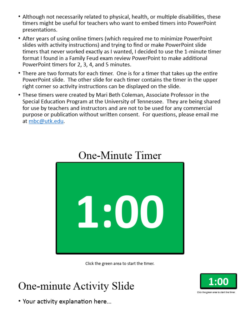 MBCs PowerPoint Timers For DPHMD Site | PDF