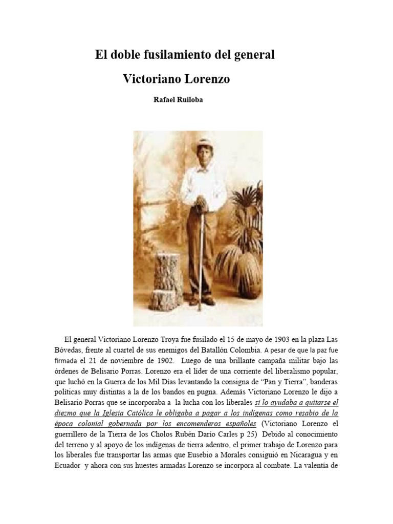 AEl doble fusilamiento del general Victoriano Lorenzo | PDF | Panamá