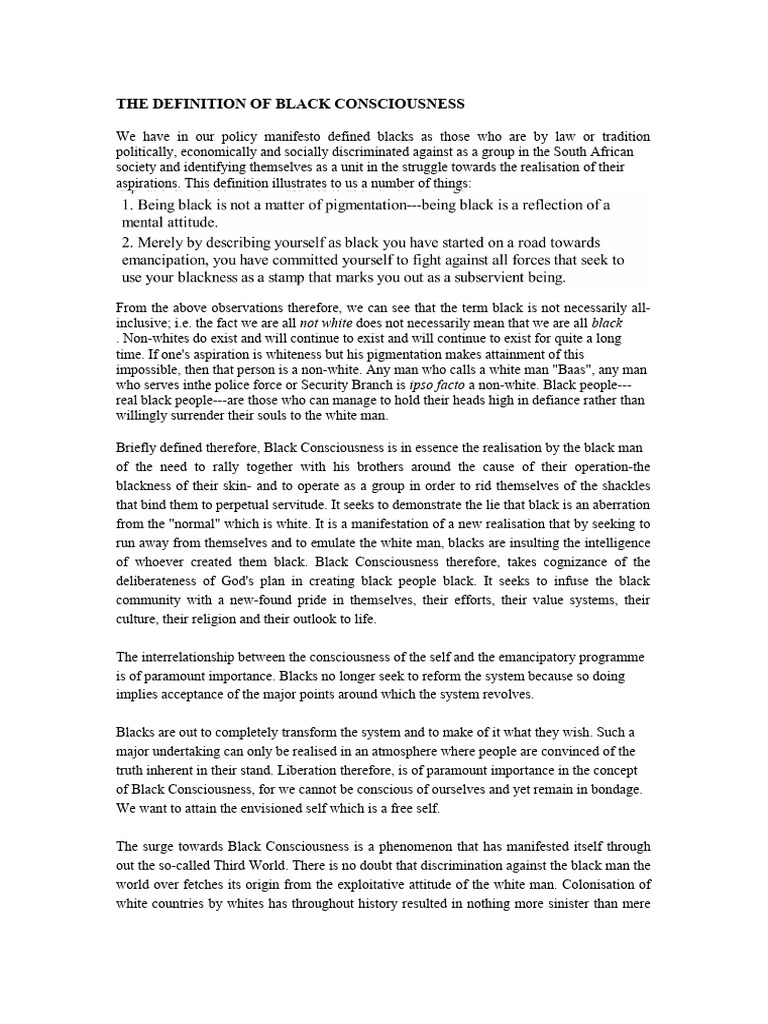 Understanding Black Consciousness | PDF