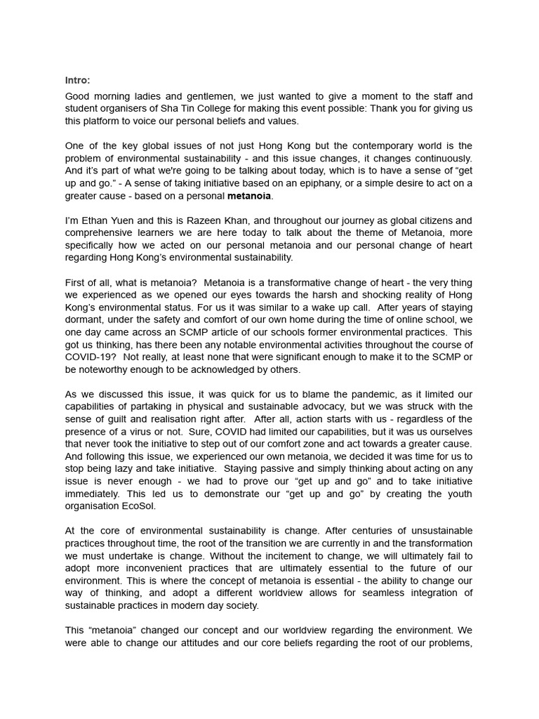 TEDx Script Razeen Ethan | PDF