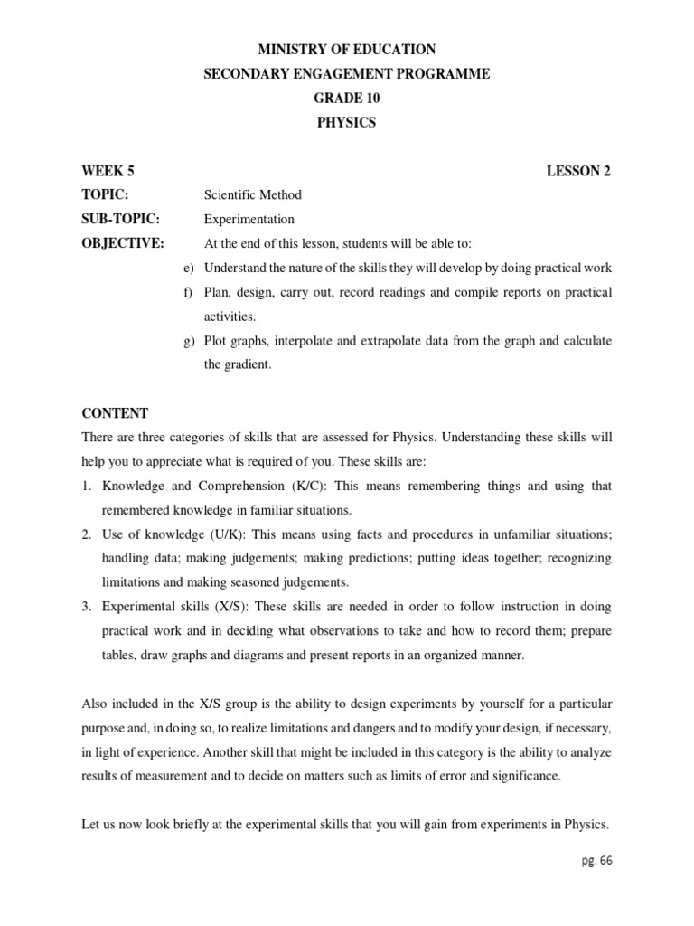 Grade 10 Physics Week 5 Lesson 2 Scientific Method | PDF