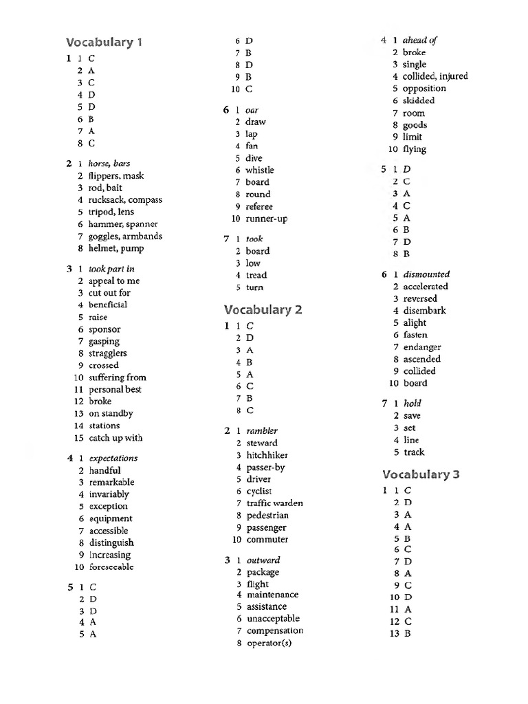 Vince - ALP - Units 1-20 - KEY | PDF