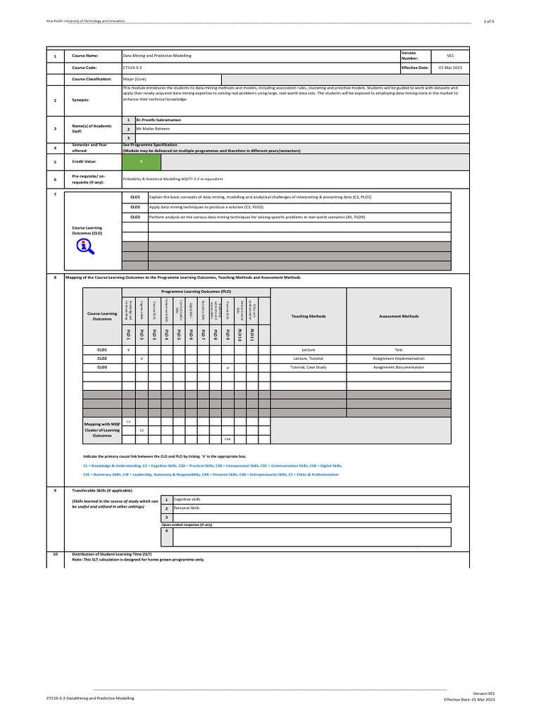 CT119-3-2 Data Mining and Predictive Modelling (VE1) 1 March 2023 | PDF | Data Mining | Data