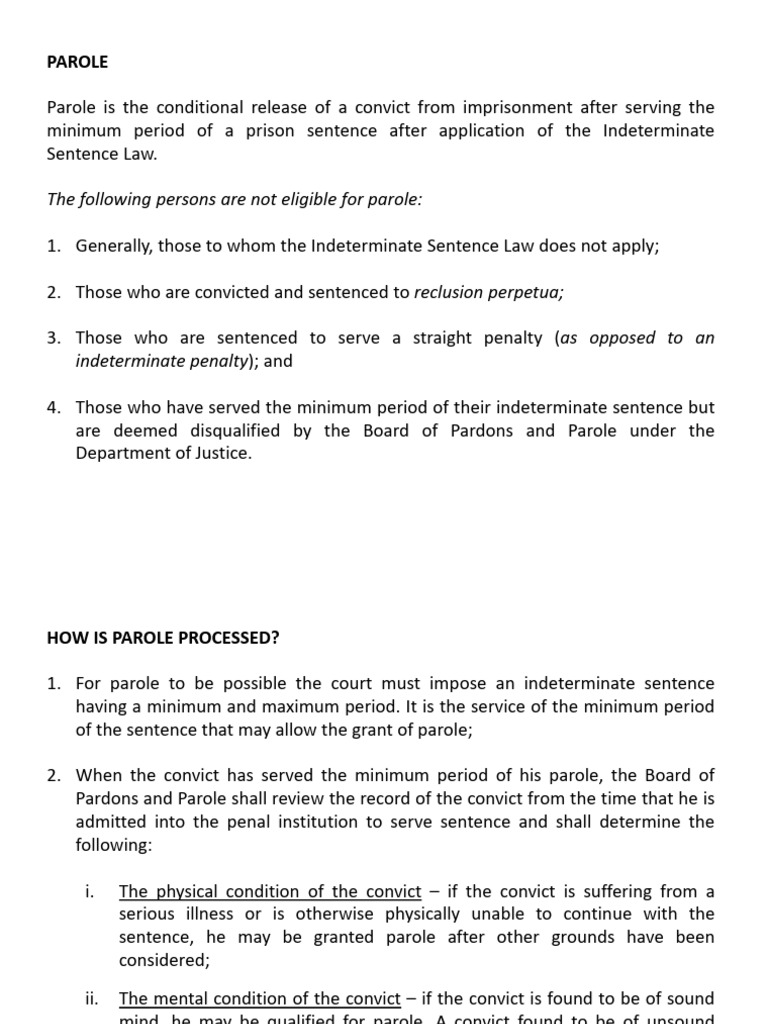 Parole and Probation | PDF | Parole | Probation
