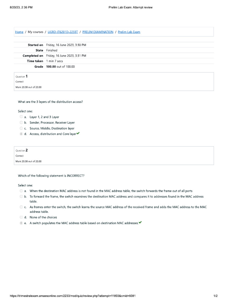 UGRD-IT6201D Data Communications and Networking 2 Prelim Exam Lab | PDF