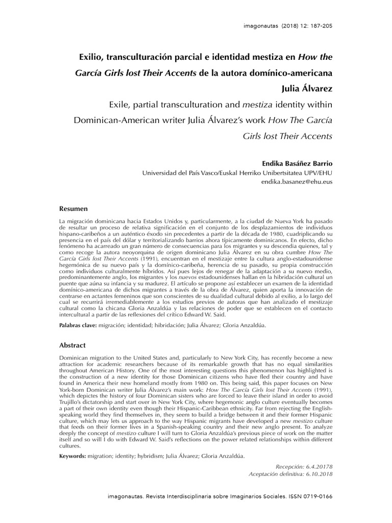 Exilio Transculturacion Parcial e Identi | PDF