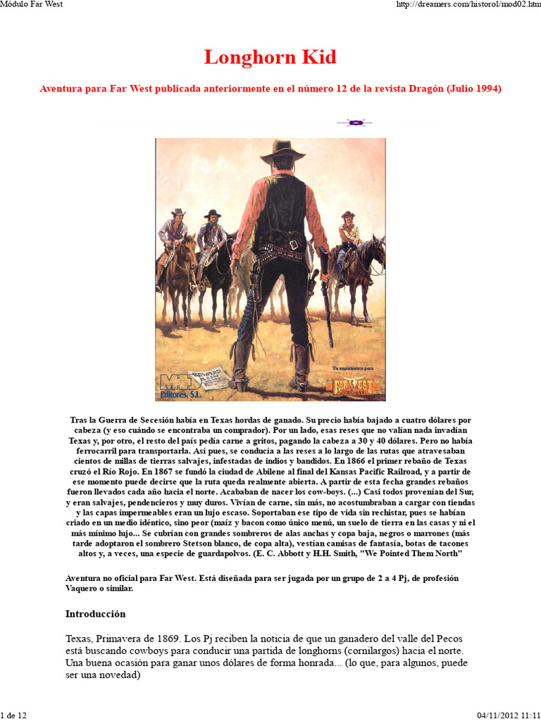 06 Longhorn Kid | PDF | vaqueros | Vacas