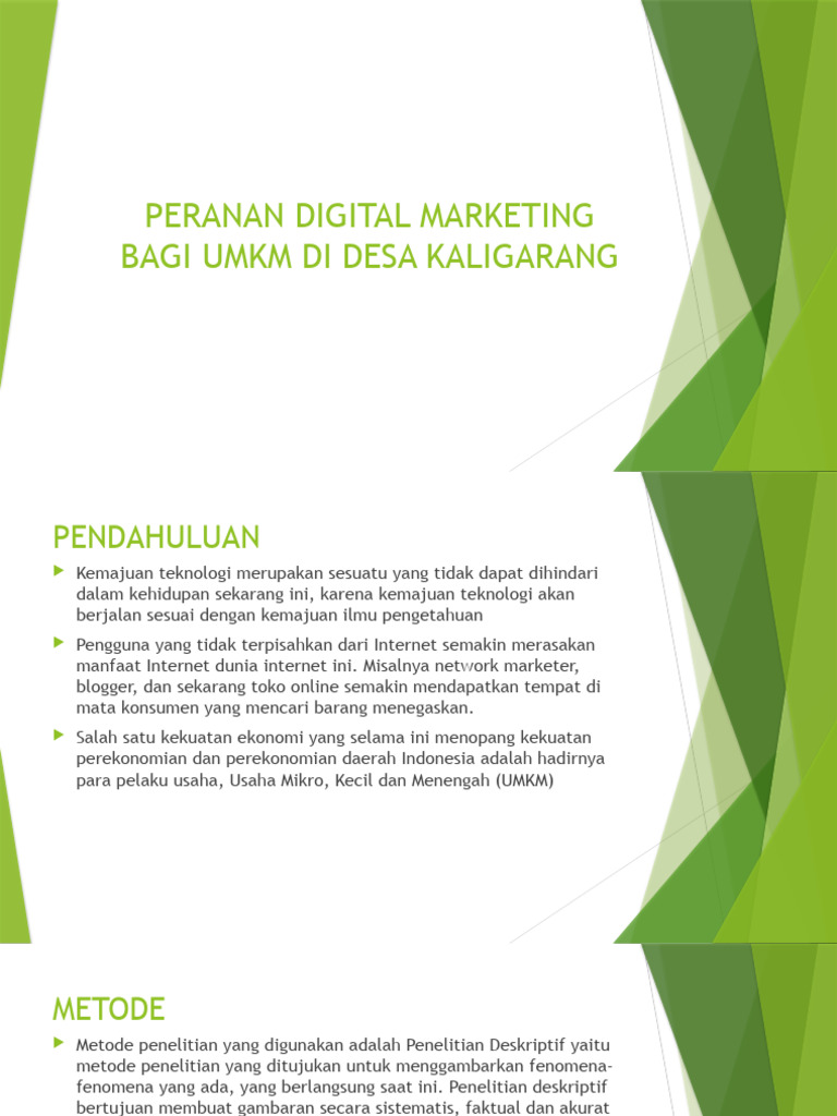Peranan Digital Marketing Bagi Umkm Di Desa Kaligarang | PDF | Bisnis | Karier & Perkembangan