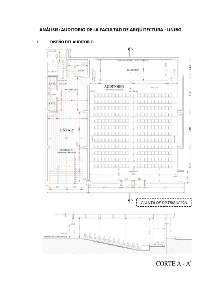 Análisis Auditorio Faua Unjbg | PDF | edificio | Ingeniero civil