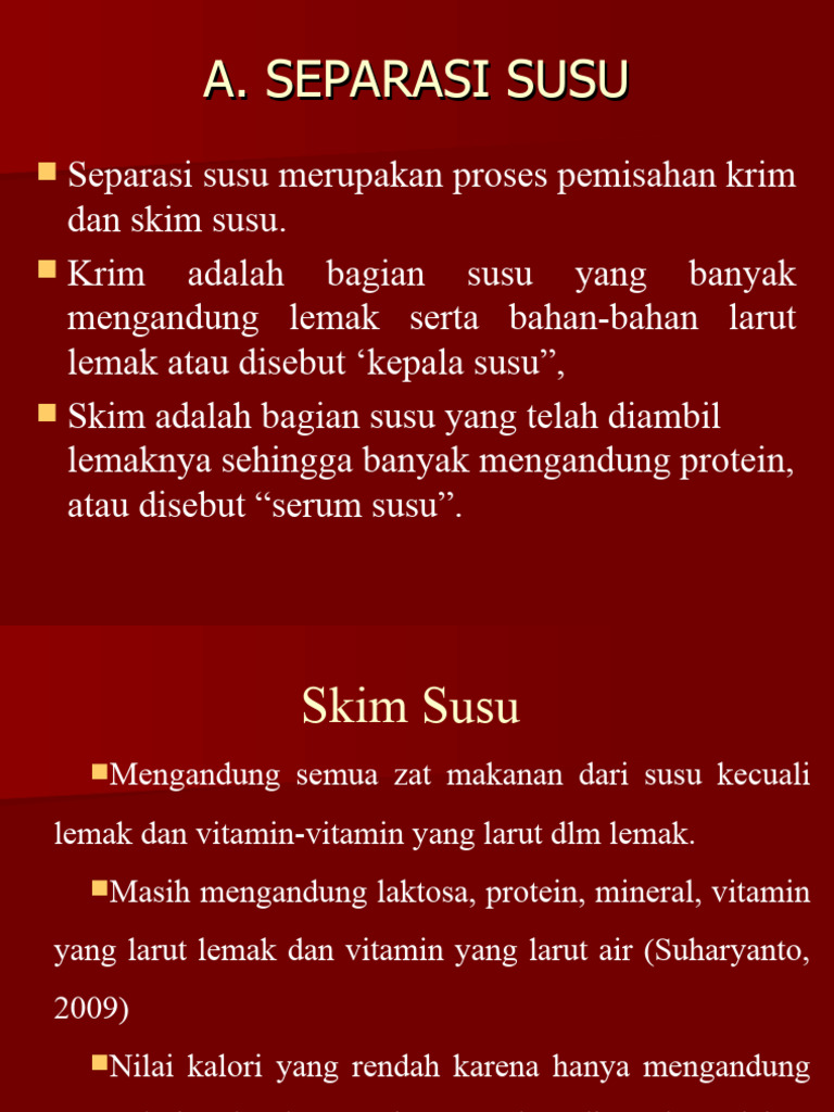 Susu Separasi | PDF | Kesehatan Holistik