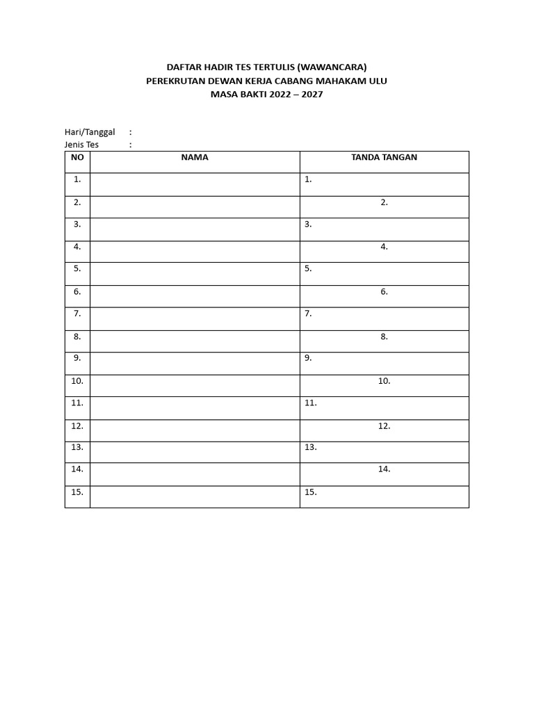 Absensi Dan Penilaian Seleksi DKC | PDF