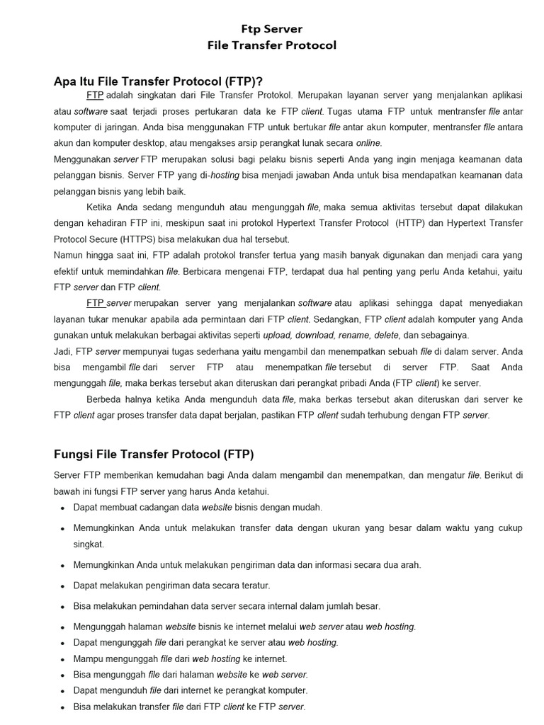 FTP Server | PDF | Komputer