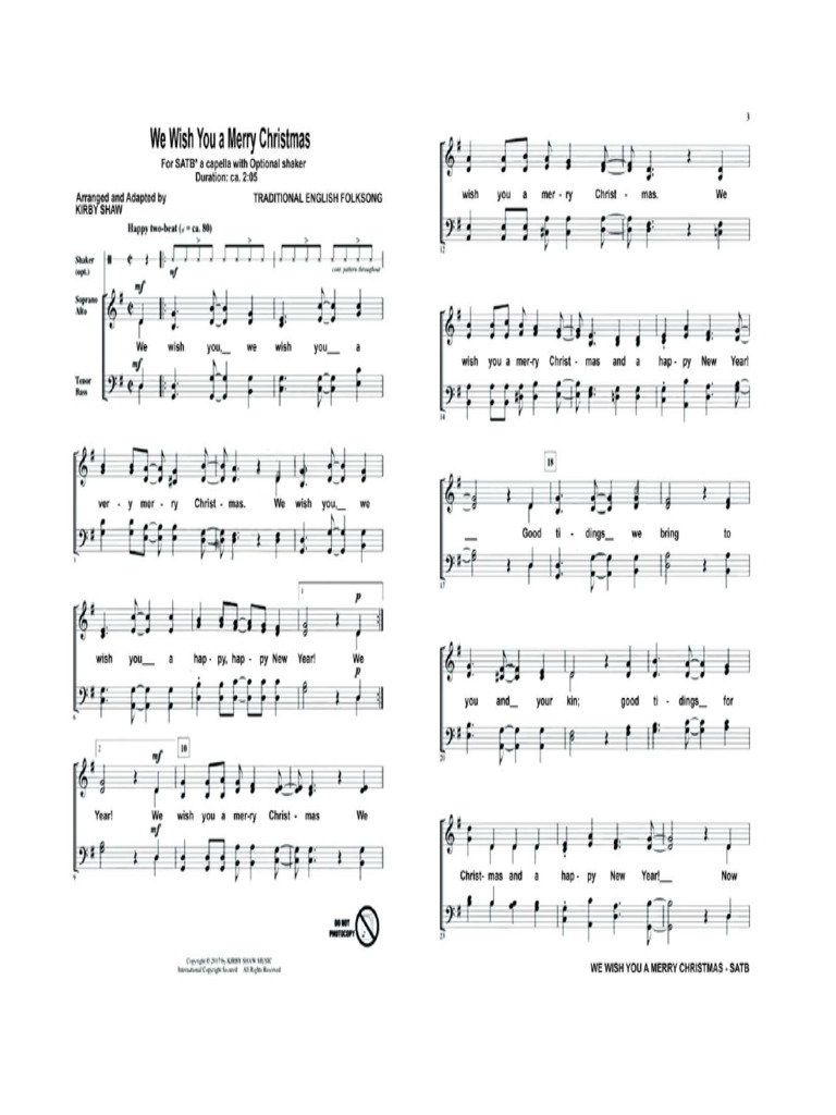 We Wish You A Merry Christmas Kirby Shaw | PDF