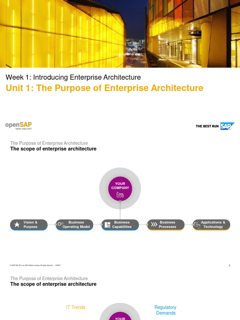 OpenSAP EA2 Week 1 All Slides | PDF