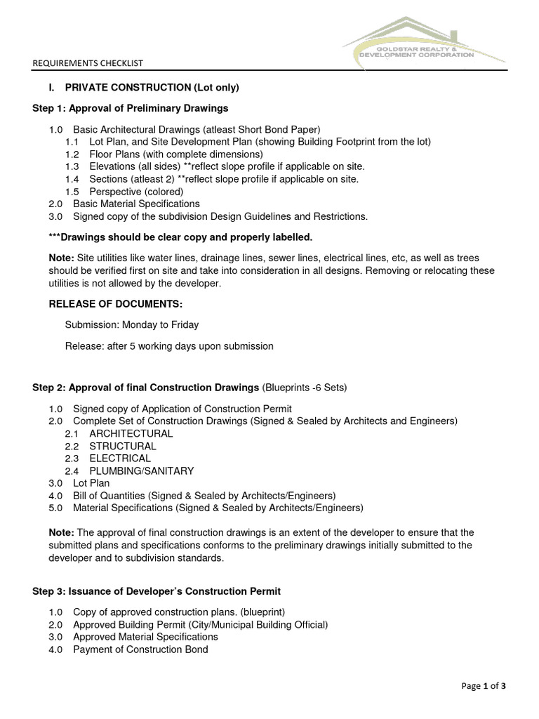 Grdc-Requirements Checklist | PDF