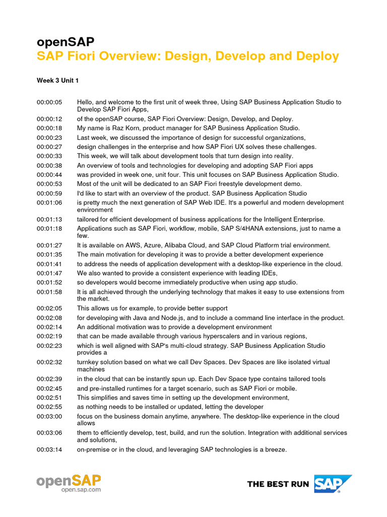 Opensap Fiori3 Week 3 Transcript Pdf World Wide Web Internet And Web 