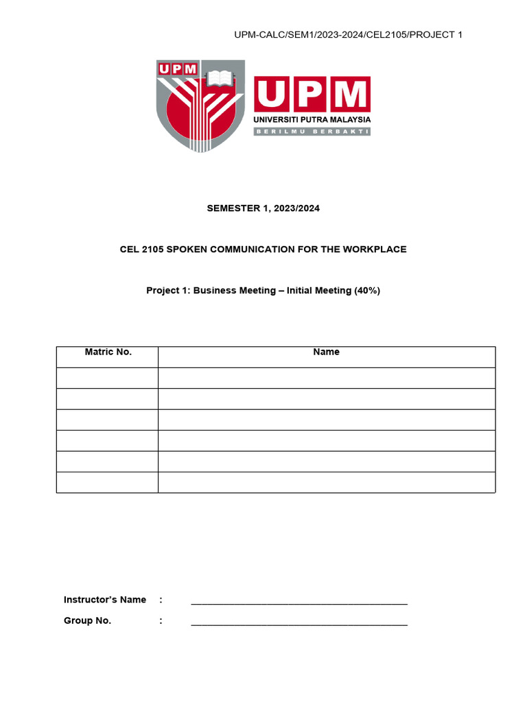 CEL2105 Project 1 - Submission Form (SEM 1-2023-2024) | PDF