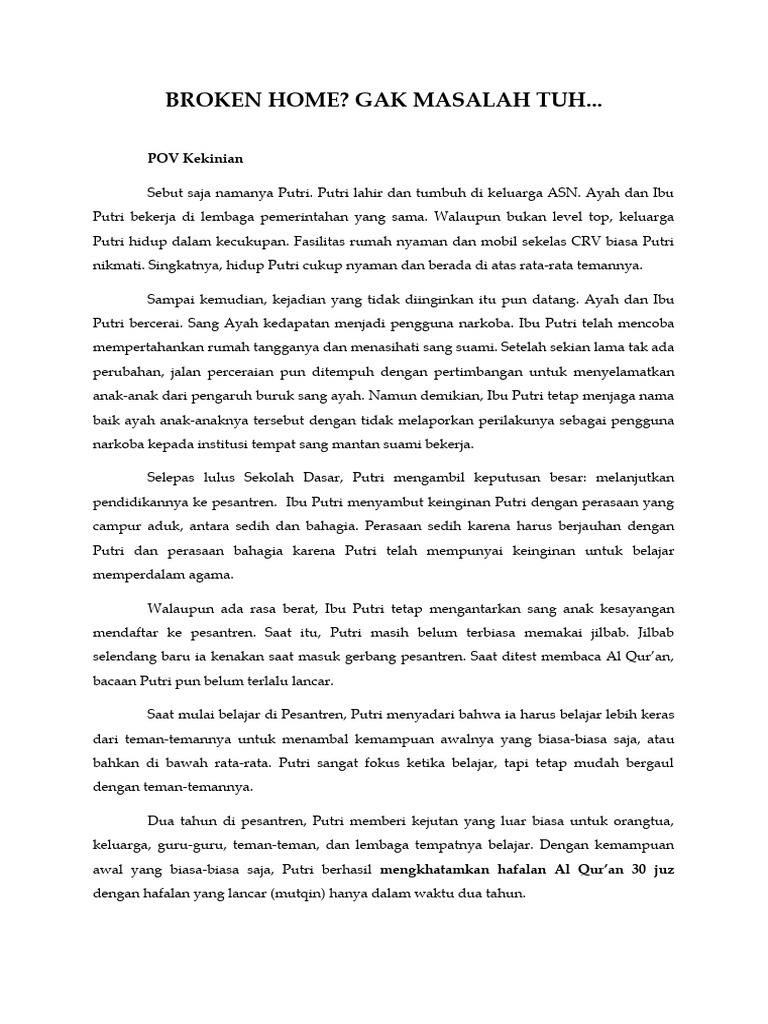 Broken Home Gak Masalah Tuhh | PDF