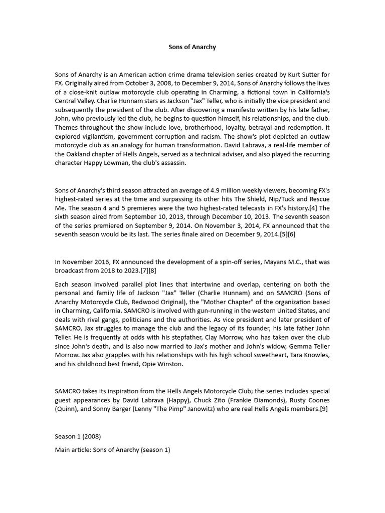 Sons of Anarchy | PDF