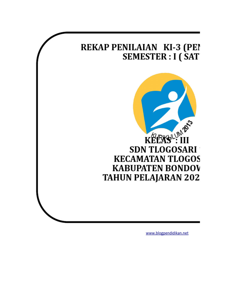 Format Penilaian k13 Kelas 3 2021 | PDF