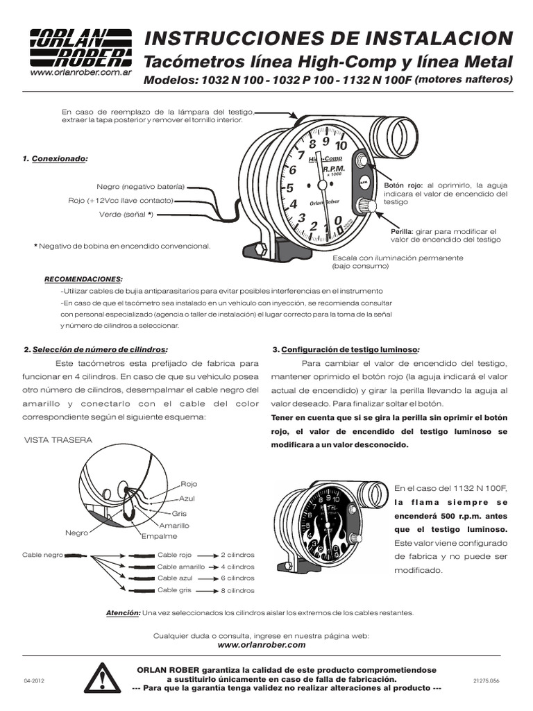 Conexion Tacometro Orlan Rober | PDF