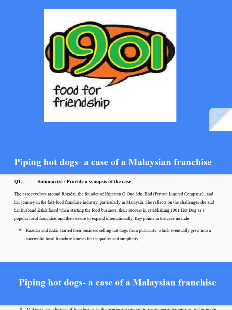 1901 Hot Dog Presentation2 | PDF | Franchising | Brand