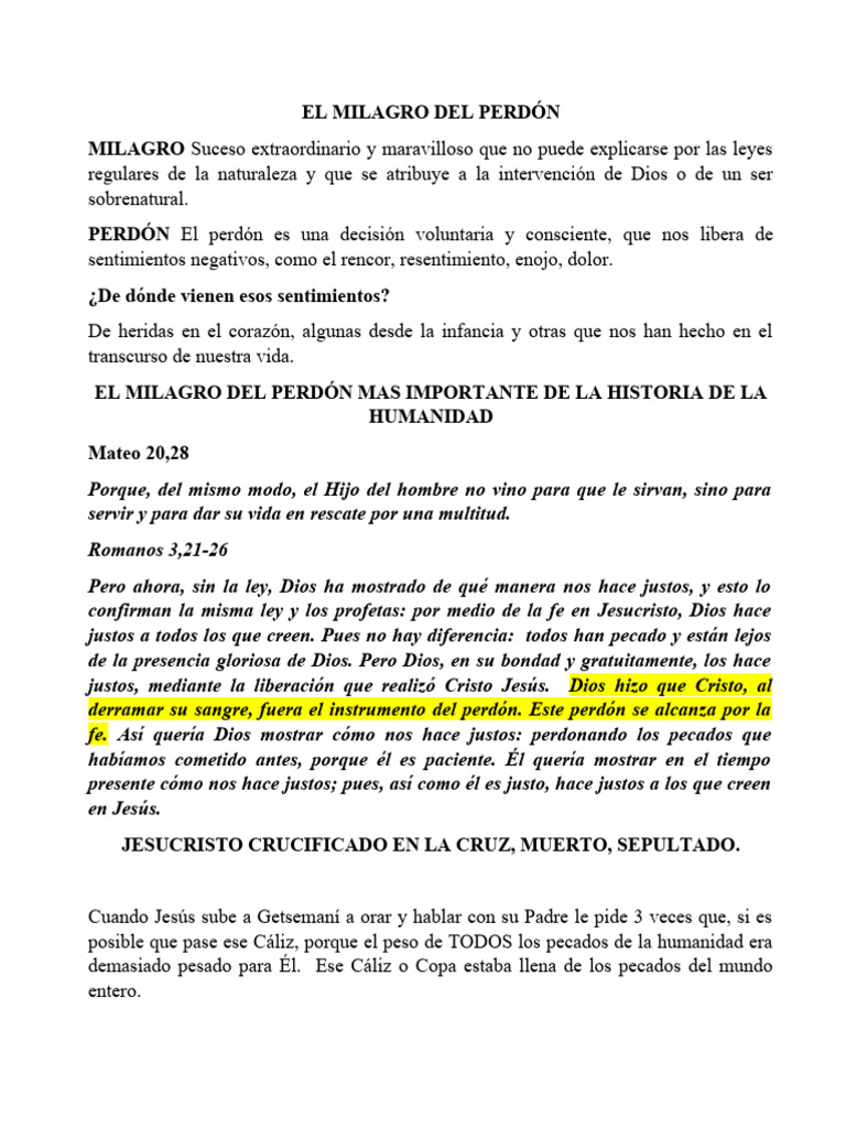 El Milagro Del Perdon | PDF | Jesús | Perdón