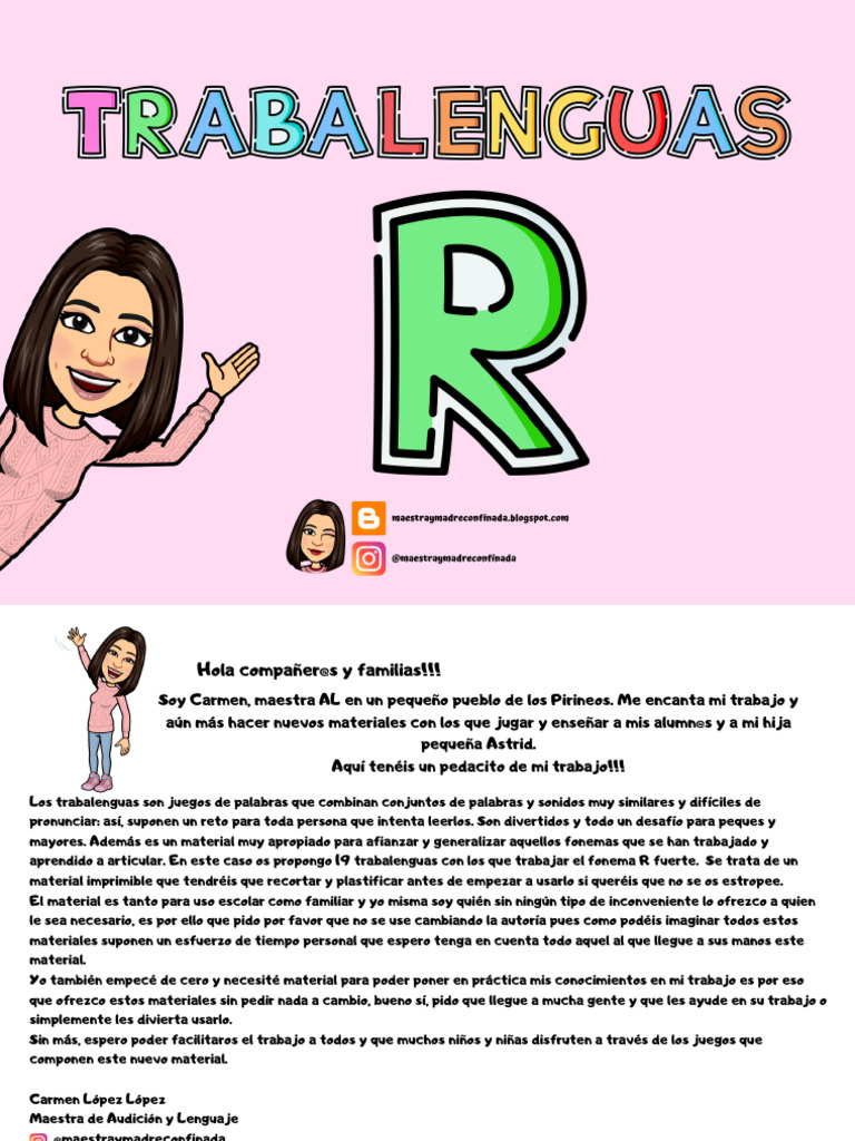 Trabalenguas R Fuerte | PDF | Lingüística