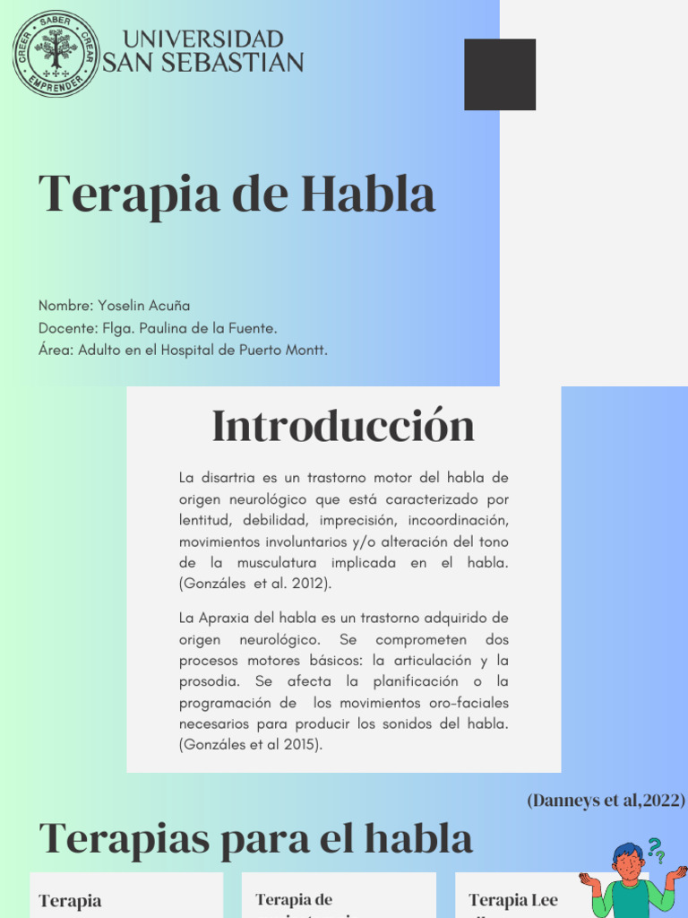 Intervenciones en Apraxia del Habla | PDF | Voz humana | Especialidades ...