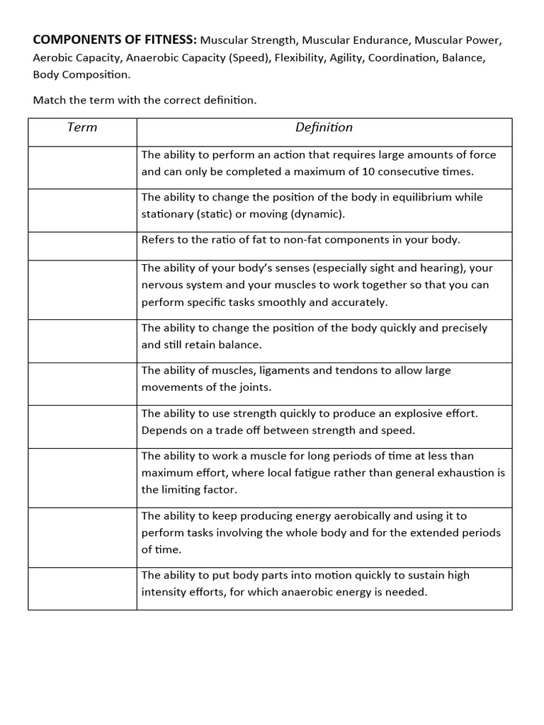 Fitness Comp Mix & Match | PDF | Wellness