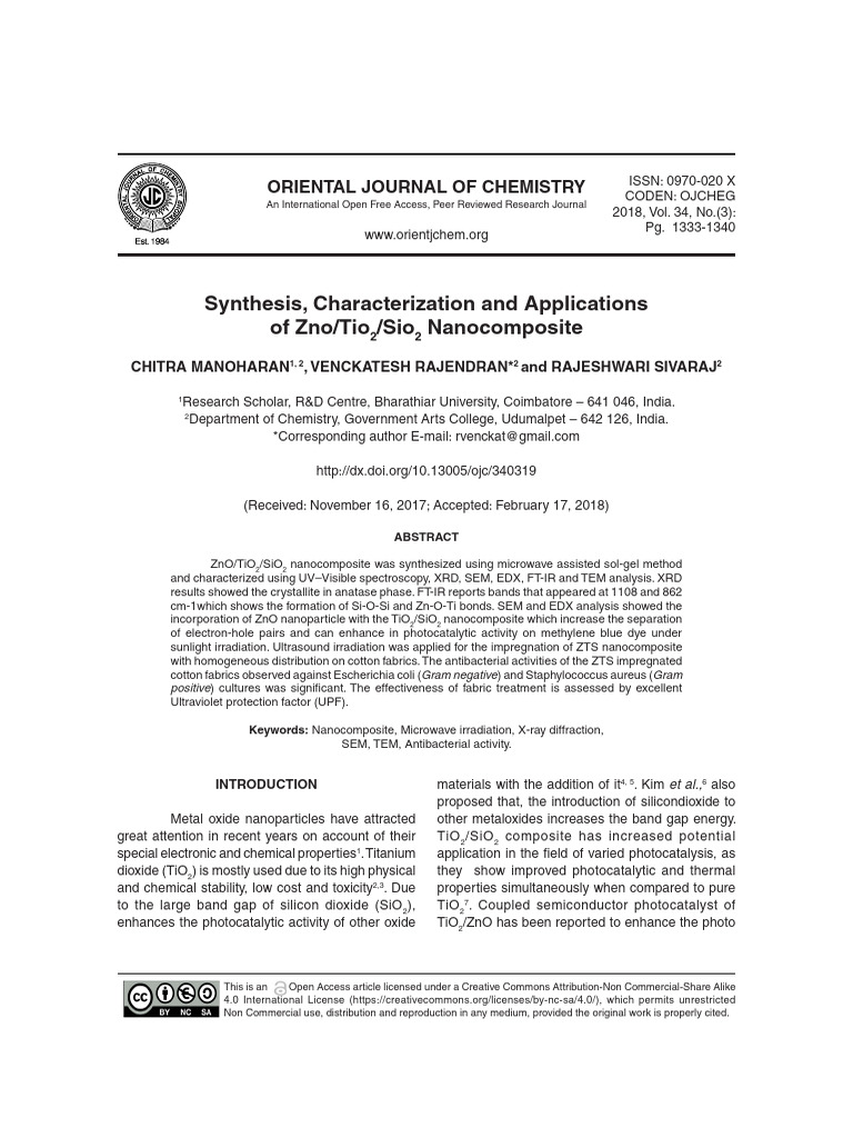 Synthesis Zno Pdf Science And Mathematics Technology And Engineering