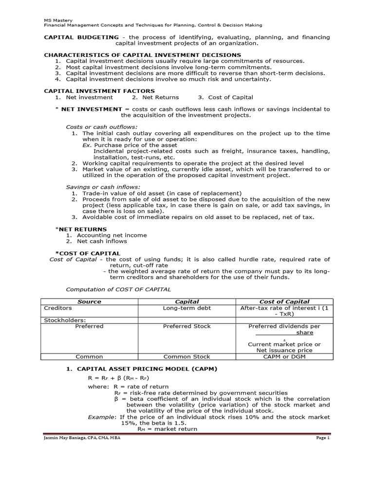 Capital Budgeting With Answers | PDF | Depreciation | Cost Of Capital