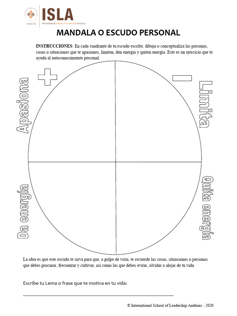ACTIVIDAD - Mandala o Escudo Personal - ISLA | PDF