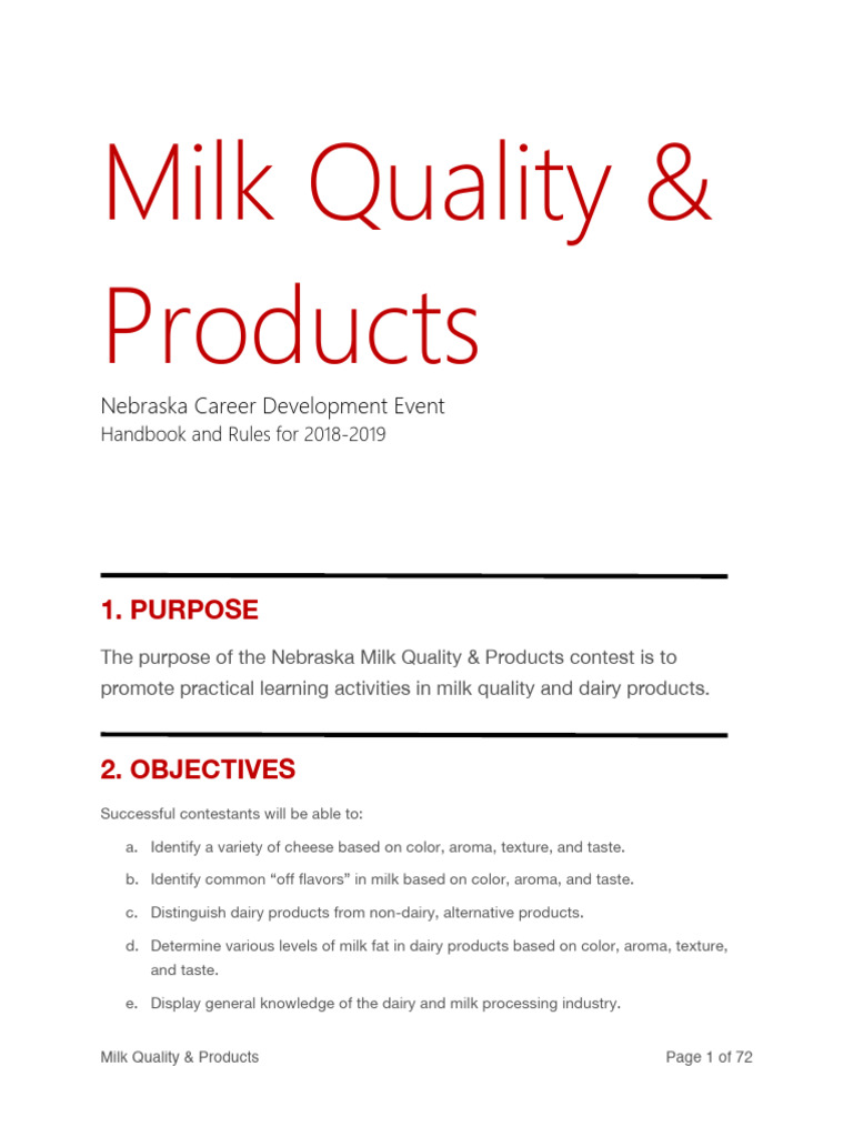 Milk Quality Products | PDF | Milk | Dairy