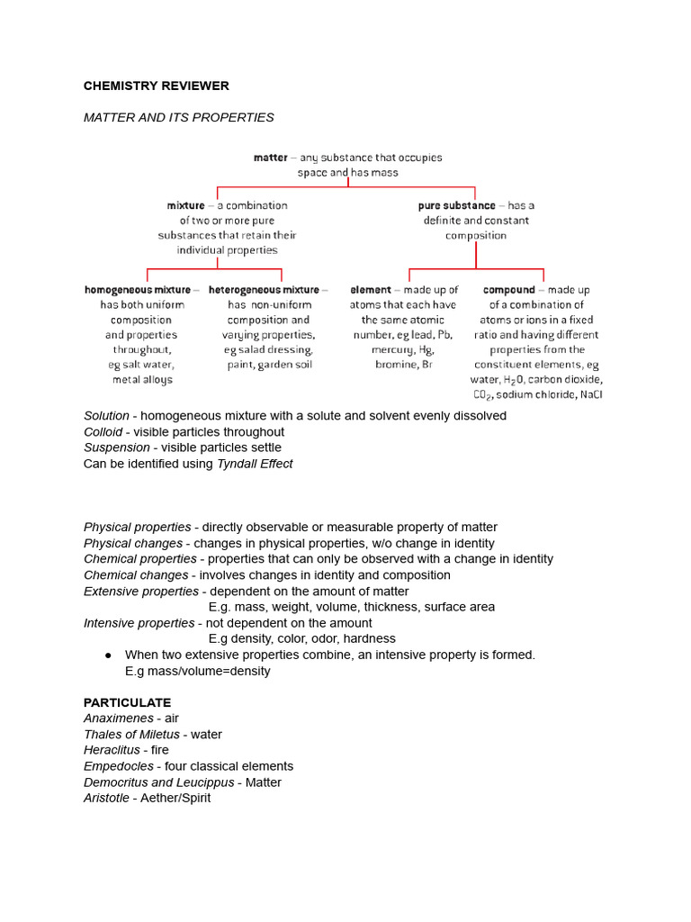 Chemistry Reviewer | PDF | Atoms | Electron