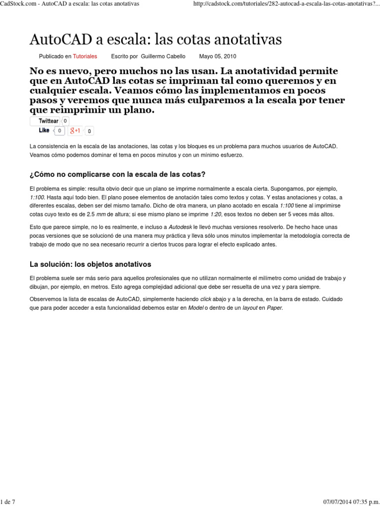 Cotas Anotativas en AutoCAD | PDF