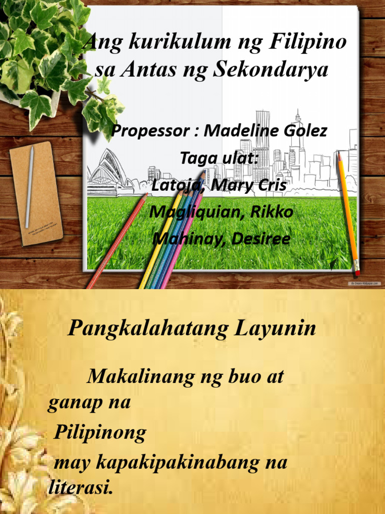 Ang Kurikulum NG Filipino Sa Antas NG Sekondarya | PDF
