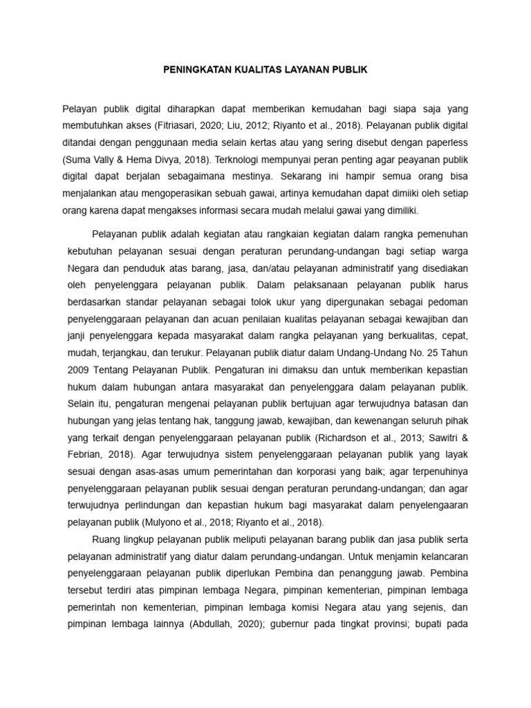 Peningkatan Kualitas Layanan Publik | PDF | Bisnis