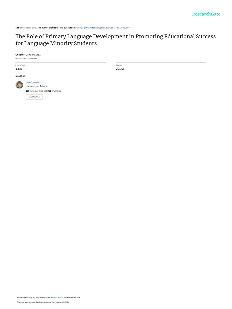 The Role of Primary Language Development in Promoting Educational ...