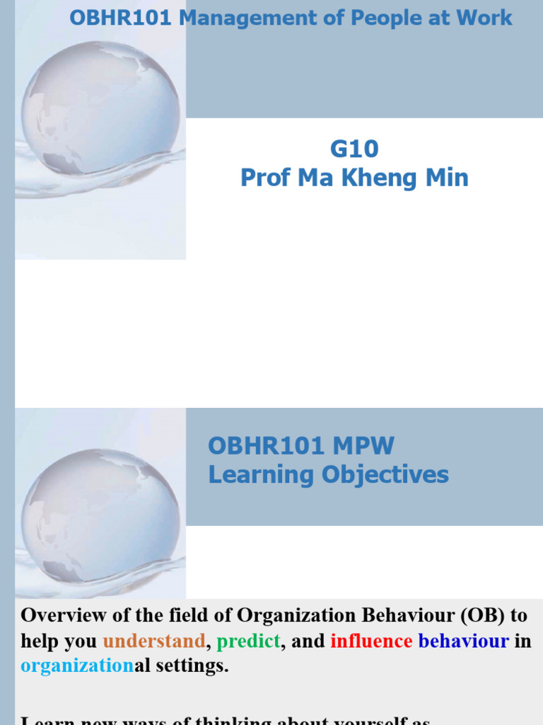 Notes - CH 1 Intro To OB - 9 Jan 2023 | PDF | Employment ...