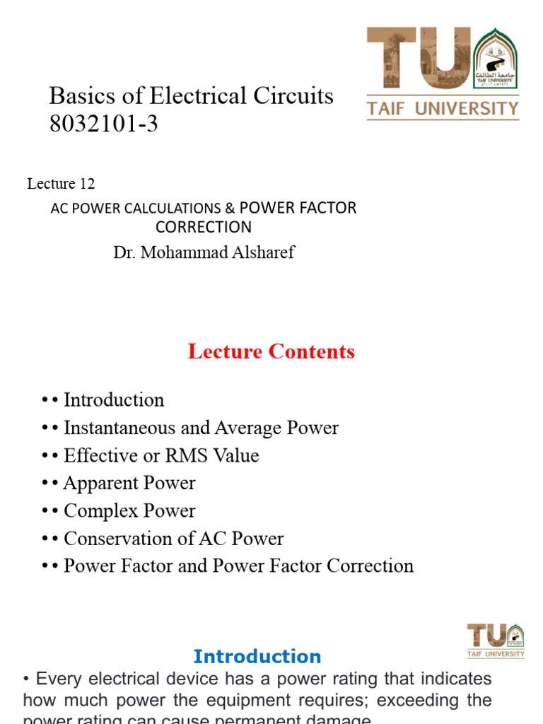 Lect.12 BEC | PDF | Ac Power | Electrical Network