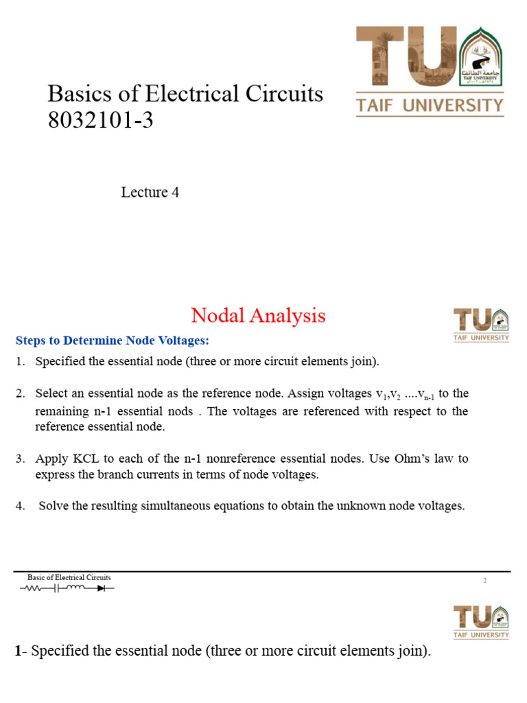 Lect 4 BEC | PDF | Electrical Network | Voltage