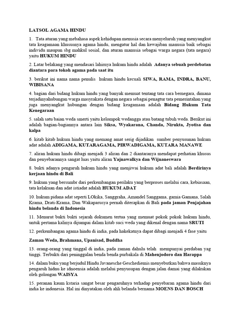 Latsol Agama Hindu | PDF | Agama & Spiritualitas