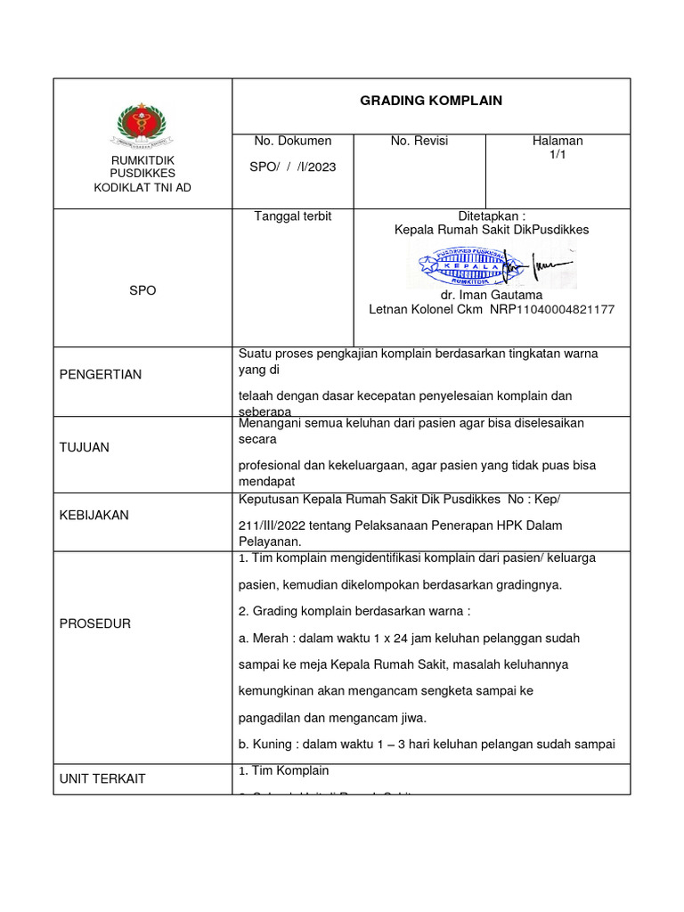 Spo Grading Komplain 2024 | PDF