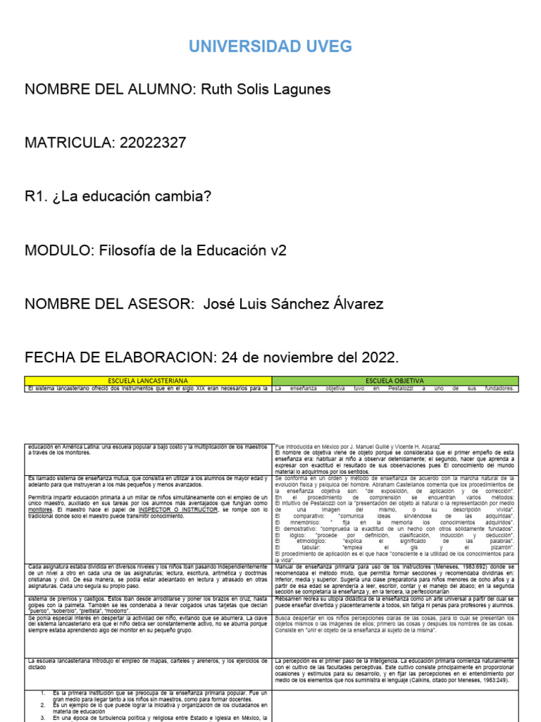 Solis Ruth r1 U1 | PDF | Enseñando | Educación primaria