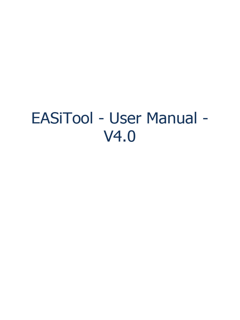 EASiTool - User Manual - V4 - 0 | PDF