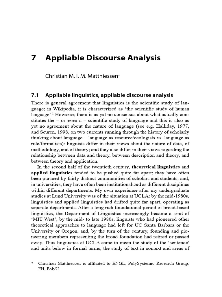 Matthiessen 2014 Appliable Discourse Analysis in Fang & Webster (Eds ...